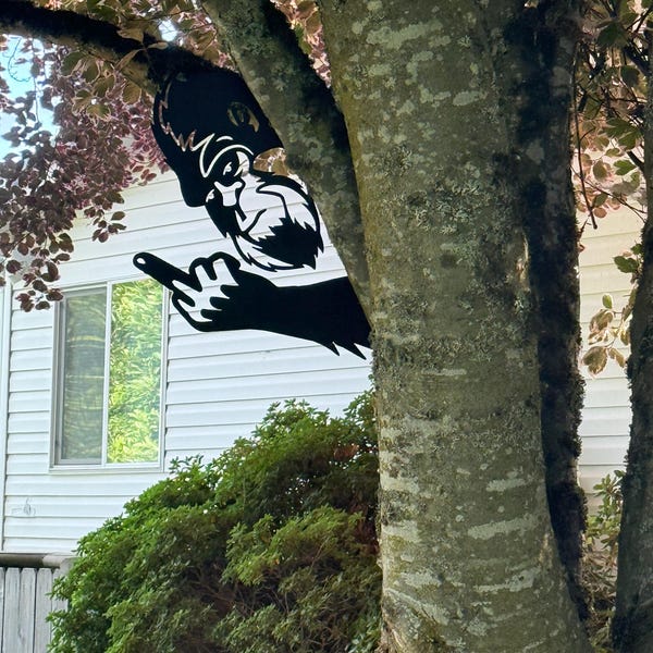 Peek-a-boo Flipping off Bigfoot Metal Sign – Flipping the Bird Edition ...