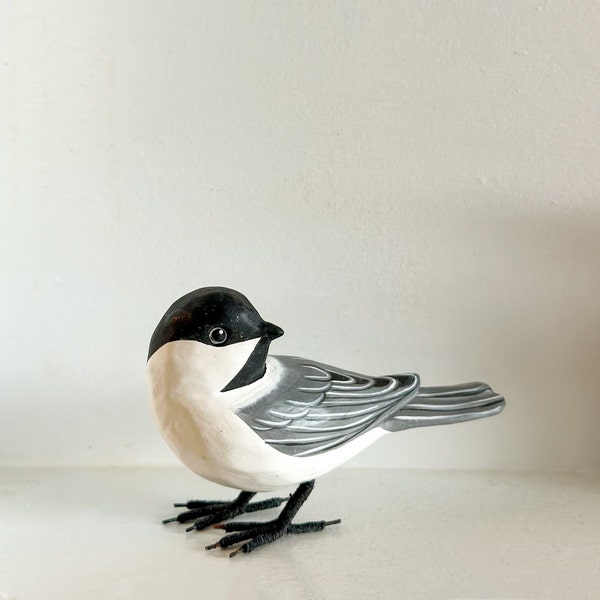 Mini Chickadee- Hand Carved Wooden Bird - 2.75"h - Etsy