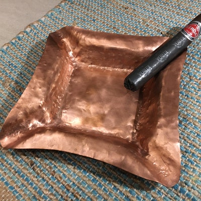 Solid Copper Cigar / Cigarette Holder and Ashtray - Etsy