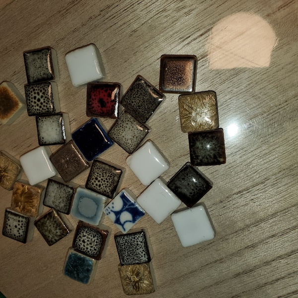 200g Square Ceramic Mosaic Tiles. Mix All Color. Glazed Ceramic Square ...