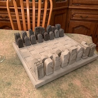 Concrete Brutalist Chess Set - Etsy UK