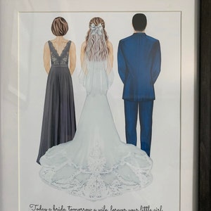 Personalized Bride and Dad Portrait Art DIGITAL Father of - Etsy Canada