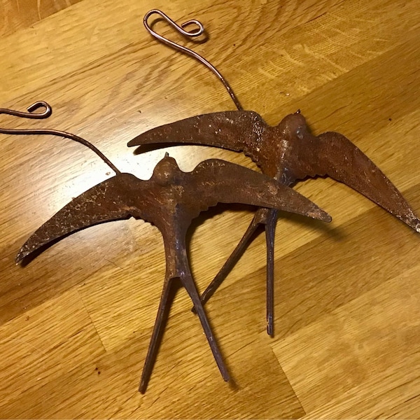 Cuffy's Original Rusty Triple Metal Swallow Scuplture Hand Made in ...