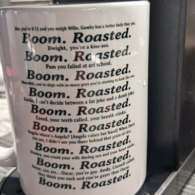 Boom Roasted the Office Coffee Mug Funny Coffee Mugs Michael Scott ...