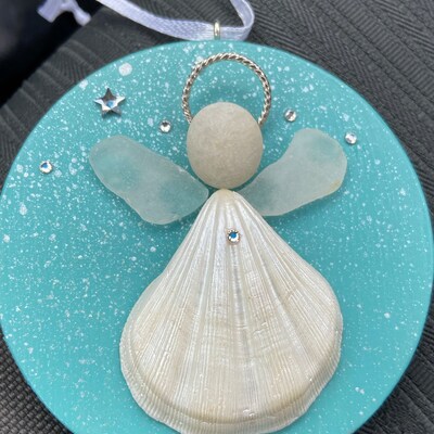 Angel/shell Angel/guardian Angel/ Sanibel Shell Ornament - Etsy