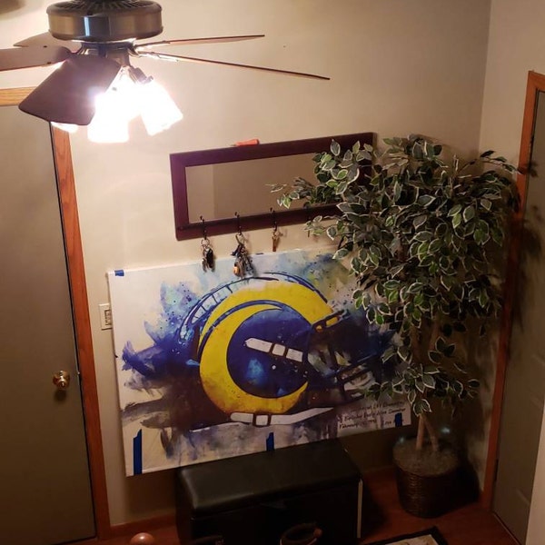 Los Angeles Rams NFL Helmet Oil Paint Design Canvas Art Gift for LA ...