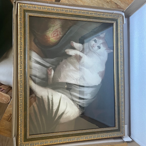 Fat Cat Crying Poster, Funny Chonk Painting Meme Wall Art, Ugly ...