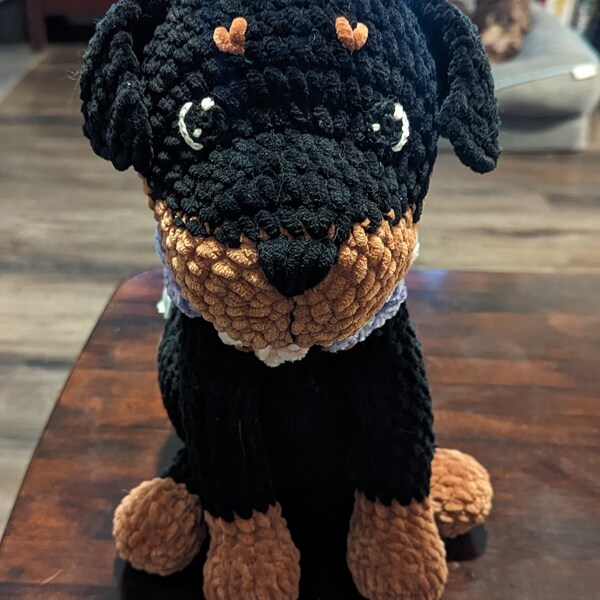 Crochet Pattern Dog/ Amigurumi Rottweiler Puppy Tutorial/ Stuffed Dog ...