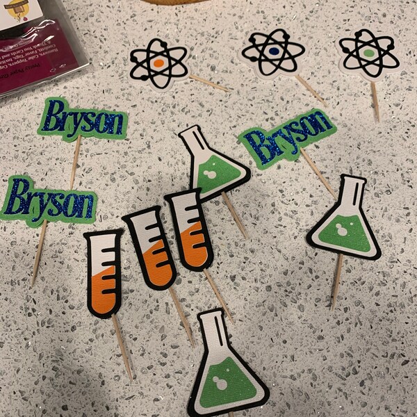 Custom Science Cupcake Toppers, Science Party, Science Birthday, Mad ...