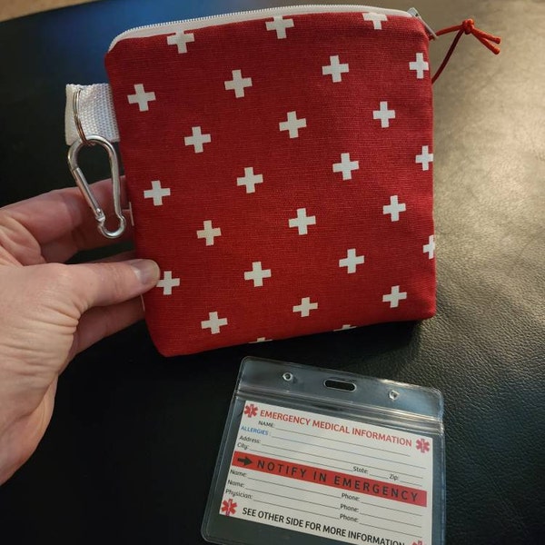 Asthma Inhaler Pouch, FREE Medical Alert Card, Caduceus Charm - Etsy