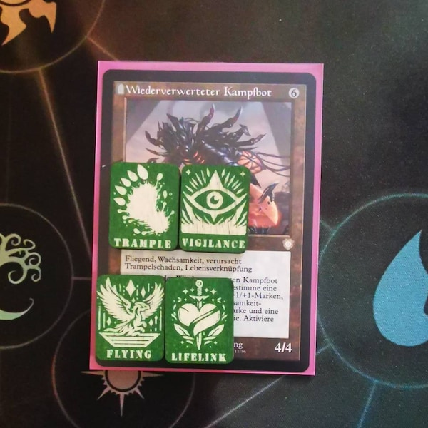 Wooden Ability Counter Set Compatible With Magic (MTG) - Laser Engraved ...