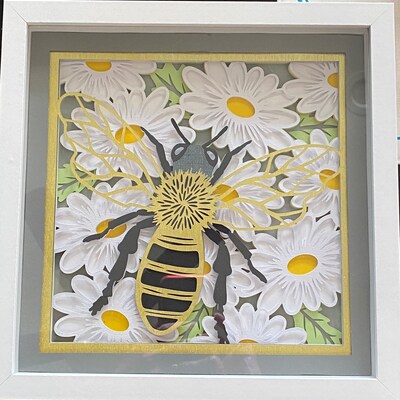3d Bee and Daisies Shadow Box Svg 3d Bee Shadow Box Svg 3d - Etsy