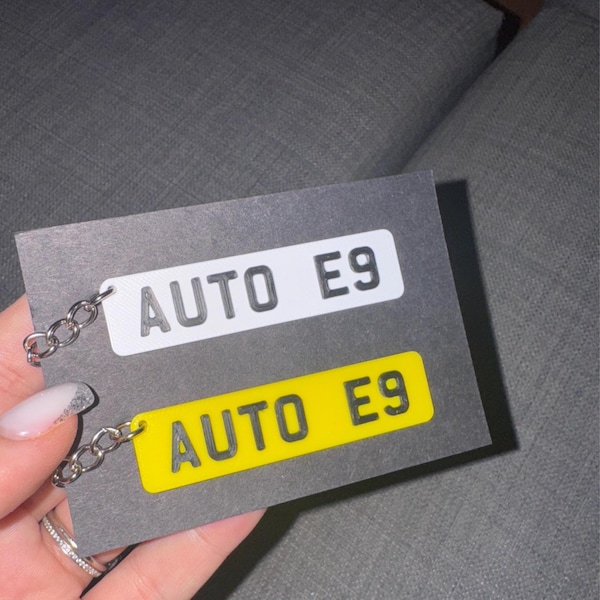 Custom 3D Number Plate Keyring, Personalised Name Keyring, Registration ...