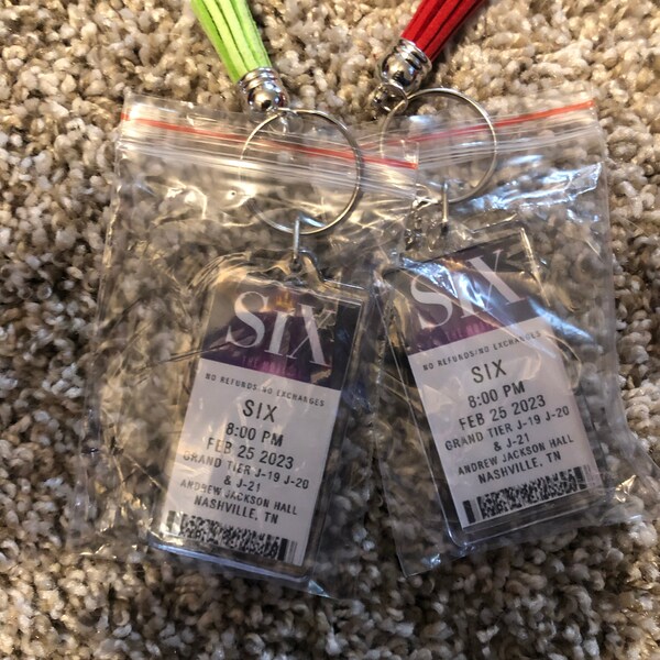 Six Broadway Musical Ticket Keychain - Etsy