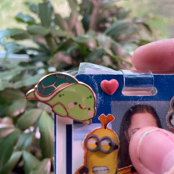 Turtle Enamel Pin | Kawaii Turtle Pin | Cute Animals | Rose Gold Turtle ...