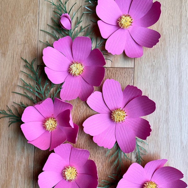 Cosmos 3D Paper Flower Template & Tutorial, SVG Template for Cricut and ...