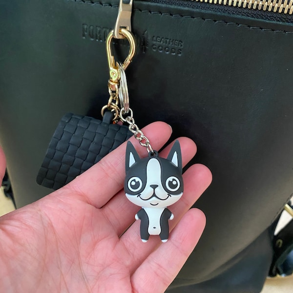 Boston Terrier Keychain, Boston Terrier Gift, Key Fob, Boston Terrier ...