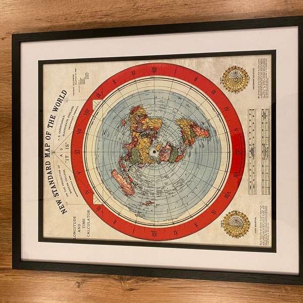 Flat Earth Gleason Map RESTORED EDITION Old Map, Large Map, Antique ...