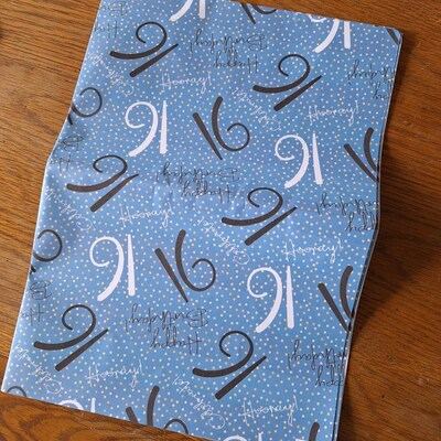 2 Sheets 60th Happy Birthday Celebrate Hooray Blue Male Wrapping Paper ...