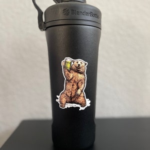Bear Beer Sticker, Vinyl Sticker, Laptop Sticker, Yeti Cooler Sticker ...