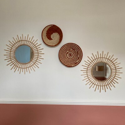 Handwoven Red Ugandan Wall Basket African Artisan Home Decor - Etsy