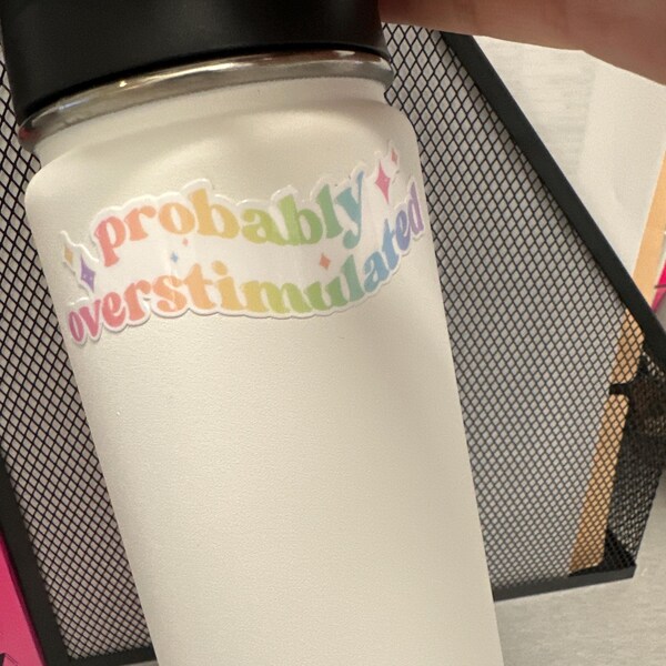Probably Overstimulated Waterproof Retro Sticker - Etsy
