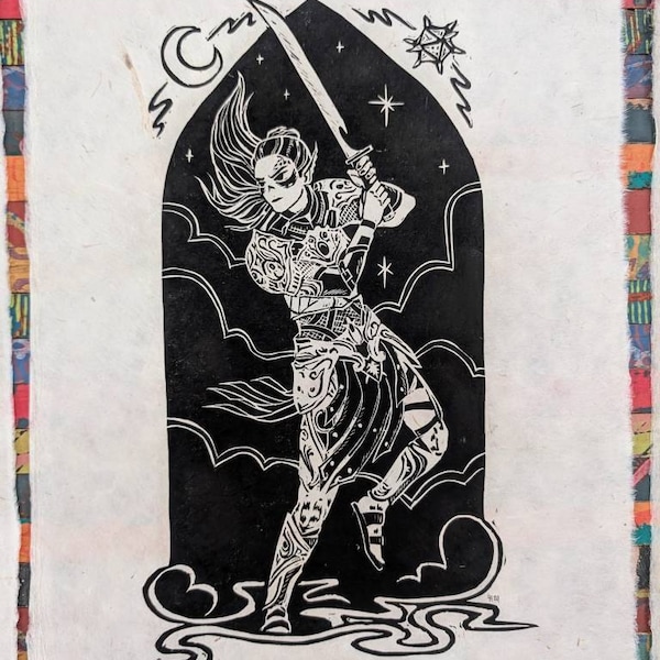 Raven and Ash - Original Linocut Print - Etsy