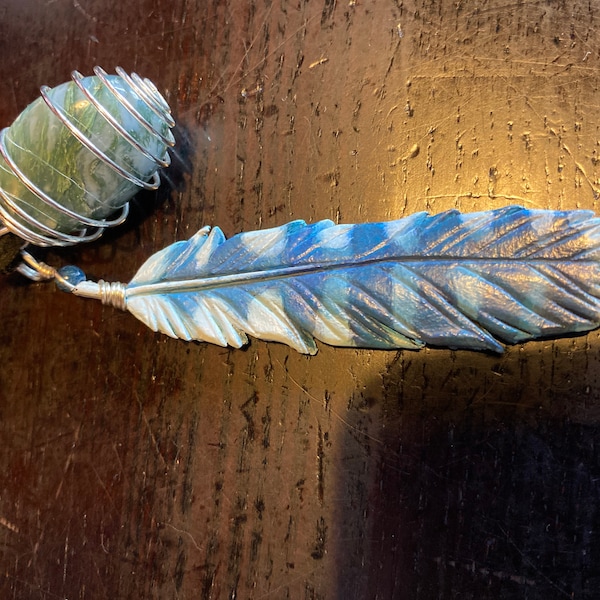 CUSTOM Leather Wings Necklace - Bird Wing Pendant With Dangling Leather ...