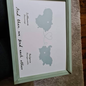 Personalised Map Print Any Two Countries Custom Map Art Available in 12 ...