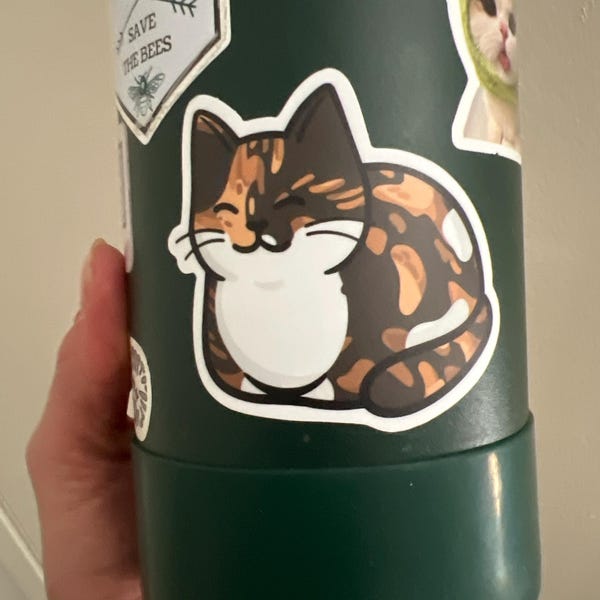 Siamese Cat Loaf Sticker; Waterproof Dishwasher Safe Matte Vinyl ...