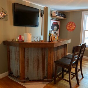 Custom Stained Rustic Bar - Etsy