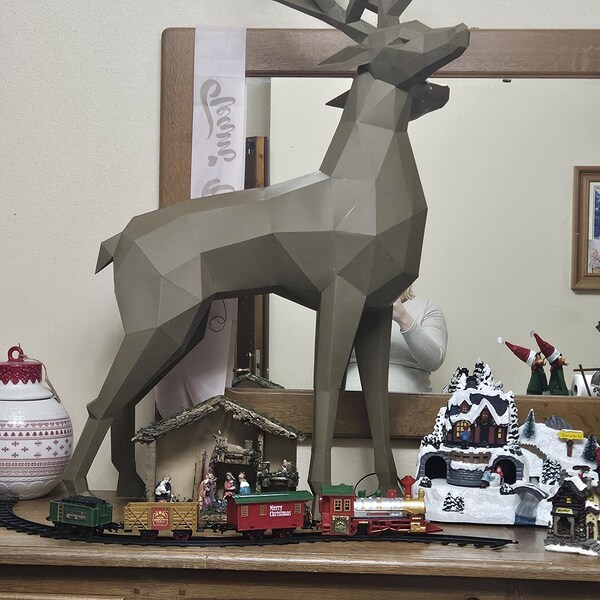 Papercraft Standing Deer PDF, SVG, Studio Template - DIY Papercraft ...