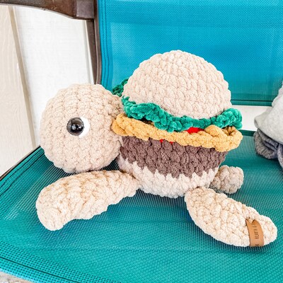 Burger Turtle Crochet Pattern PDF Download Beginner Friendly Amigurumi ...