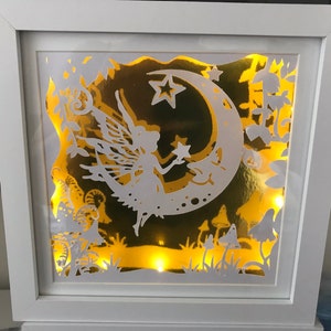 Fairy Moon Shadow Box Lightbox SVG Paper Cut Shadow Box | Etsy UK