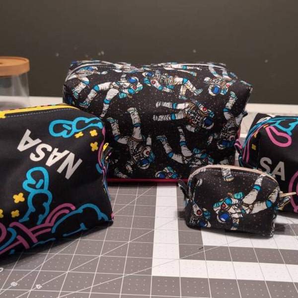 Two-toned Boxy Pouch PDF Sewing Pattern | 4 Sizes | Makeup and Toiletry ...