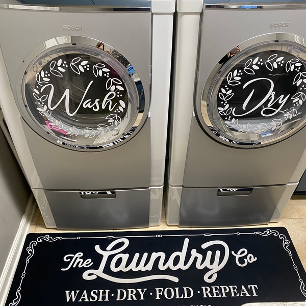 Laundry Room Decor "wash" "dry" Vinyl Decals, Washing Machines and ...