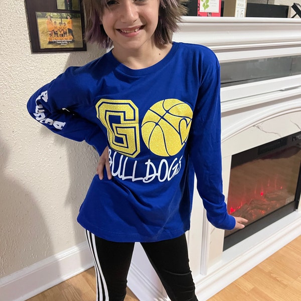 Glitter Basketball Shirt | Long Sleeve Shirt | Basketball Spirit Wear ...