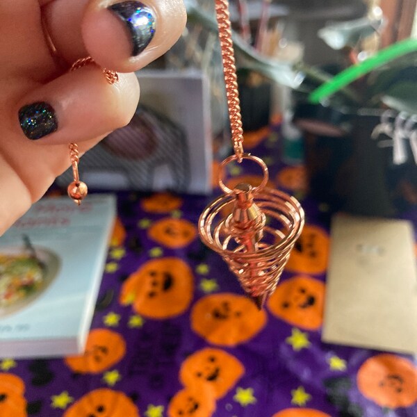 Copper Spiral Pendulum, Large or Small, Copper Plated, Vortex Pendulum ...