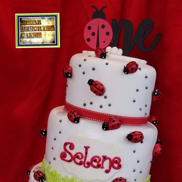 Lady Bug ONE Cake Topper, Girl First Birthday, Ladybug Birthday, First ...