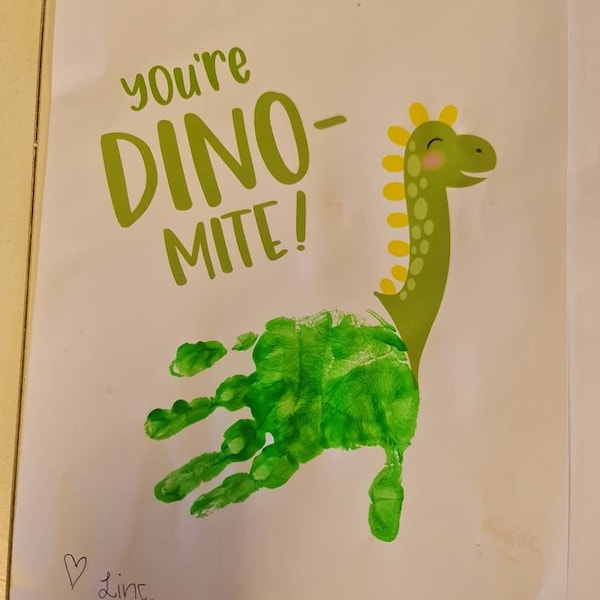 Father's Day Dinosaur Pun Printable | Kids' Handprint Keepsake ...