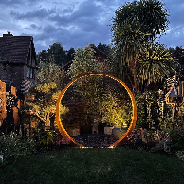 Corten Steel Moon Gate: Garden Art, Metal Sculpture - Etsy UK