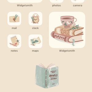 Book Lover App Icons, Bookworm Ios Icons, iPhone Icons for Book Lovers ...