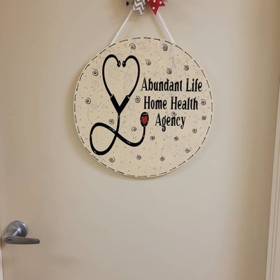 Personalized Circle NURSE DOCTOR Sign Medical Door Sign Wood Wooden EMT ...