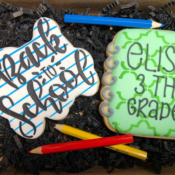 Back to School Hand Lettered Cookie Cutter and Fondant Cutter and Clay ...