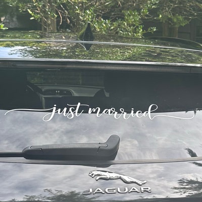 Just Married Vinyl Decal for Car Window Personalized Wedding Car Decor ...
