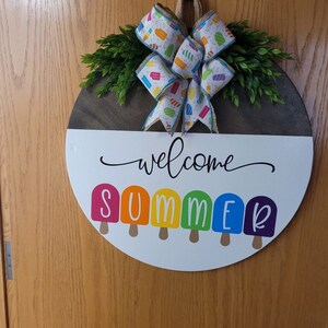 Summer Front Door Decor Hello Summer Wreath Summer Wreath Popsicles ...