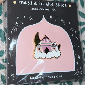 Enamel Pin-masjid in the Skies Gold Enamel Pin, Muslim Pin, Mosque ...
