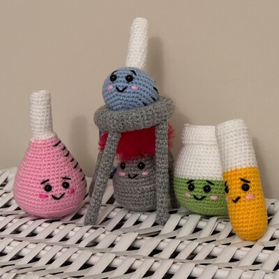 Bunsen Burner Crochet Chemistry Set Handmade Crochet Gift Plush Toys ...