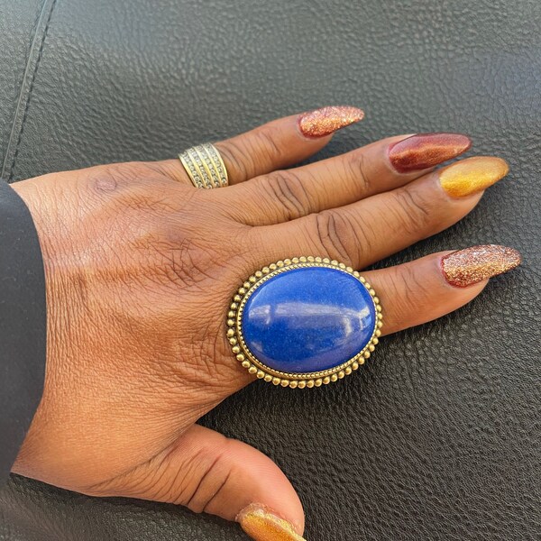 Thick Silver Ring for Women Colorful Chunky Rings Oversized Big Red ...