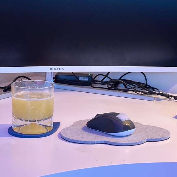 Cloud Computer Mouse Pad and Raindrop Coaster Mousepad Mouse Mat Unique ...